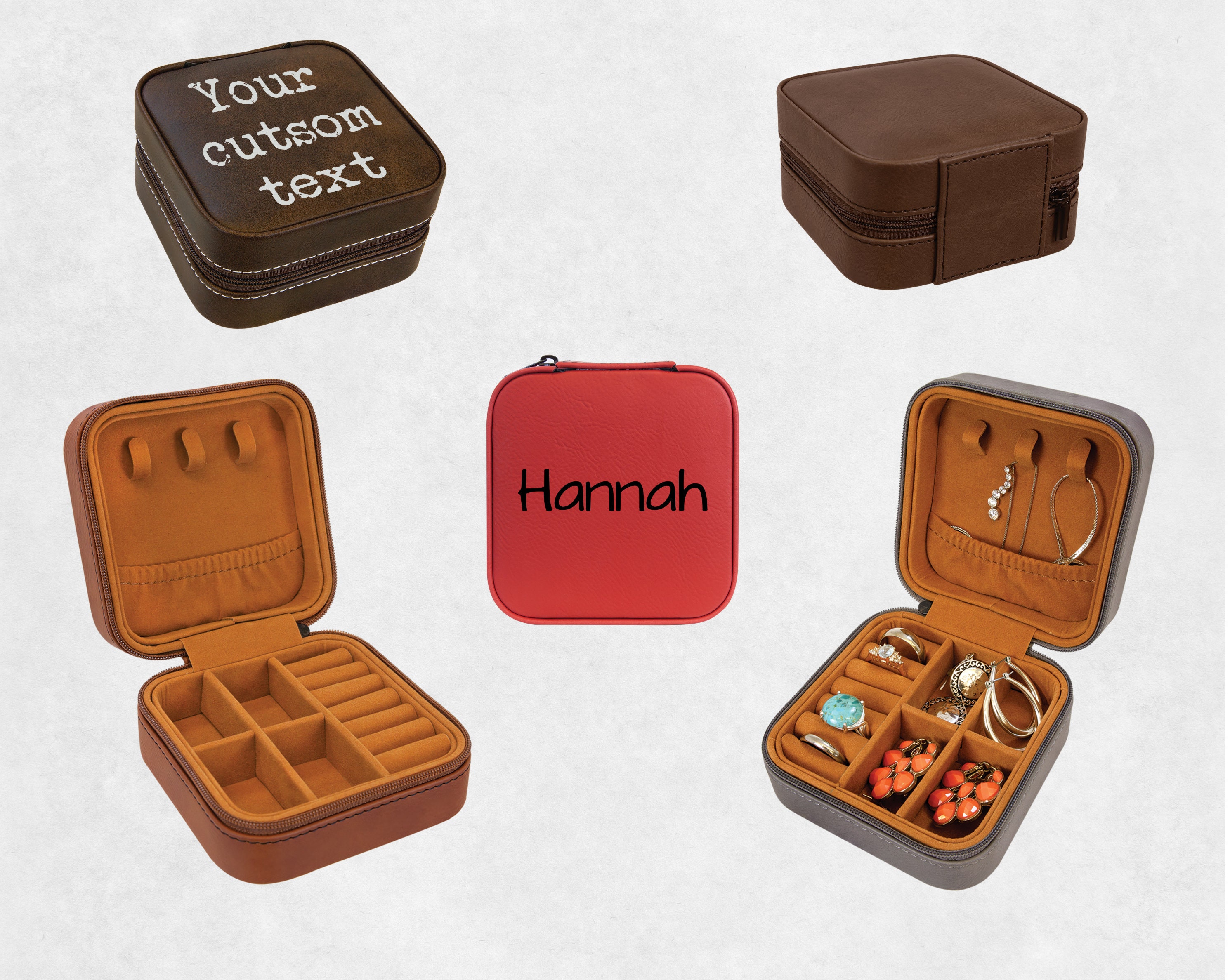 Personalized Jewelry Travel Case, Birth Month Flower Gift, Personalized ...