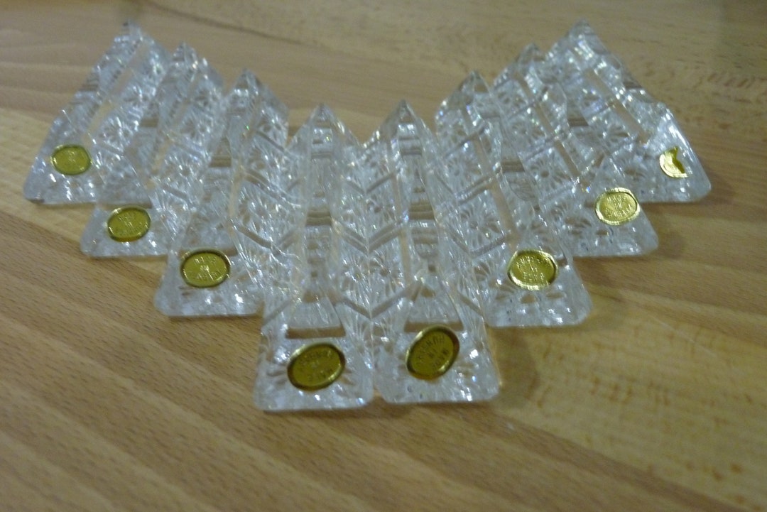 Vintage Glassware Crystal Knife Rest ~ 8 Decorative Glass Period Cut ...