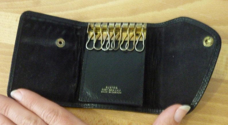 Vintage Leather Key Case - Black Pebbled Leather ~ Made by Buxton ...