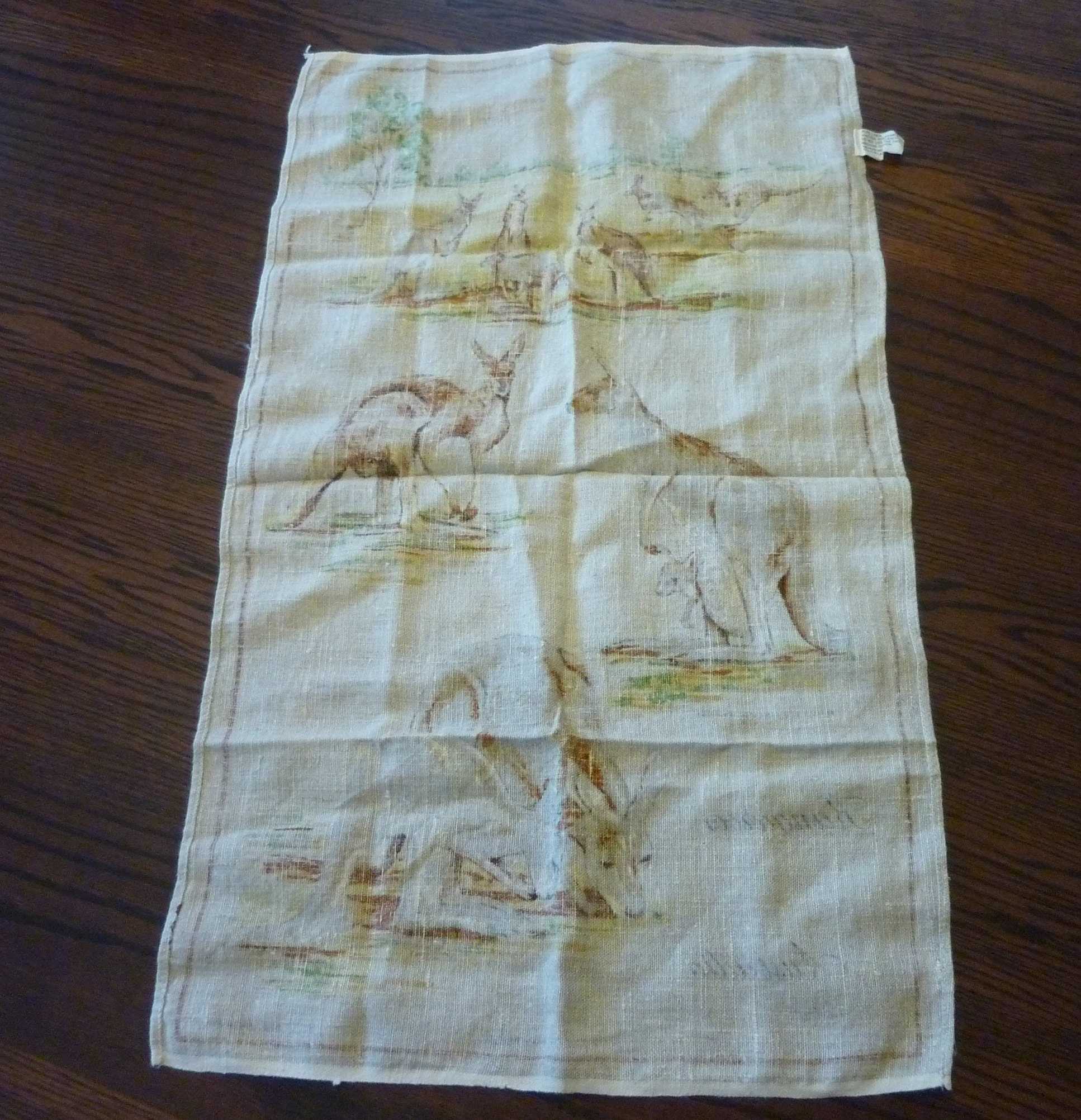 Vintage Dish Towel Beige Linen Tea Towel Nicely Patterned - Etsy UK