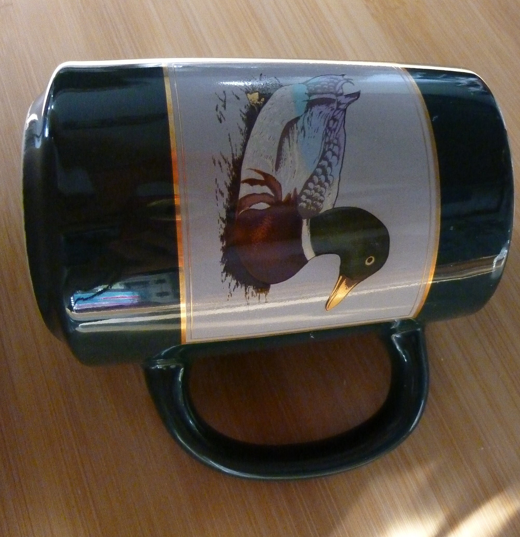 Vintage Mallard Duck Coffee Mug - Otagiri Decorated Mug - Dark Green ...