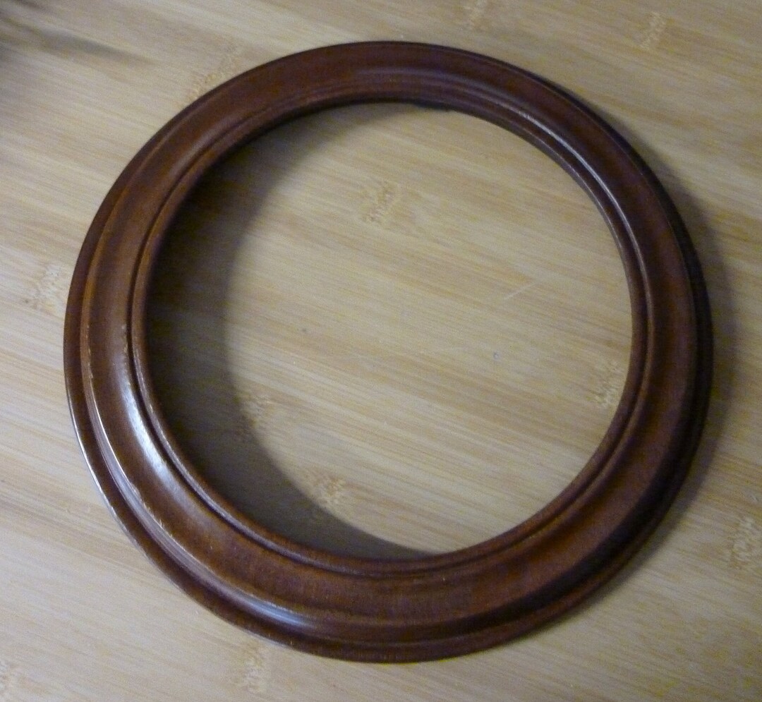 Vintage Plate Frame Holder - Van Hygan & Smythe - Round Mahogany Colour ...