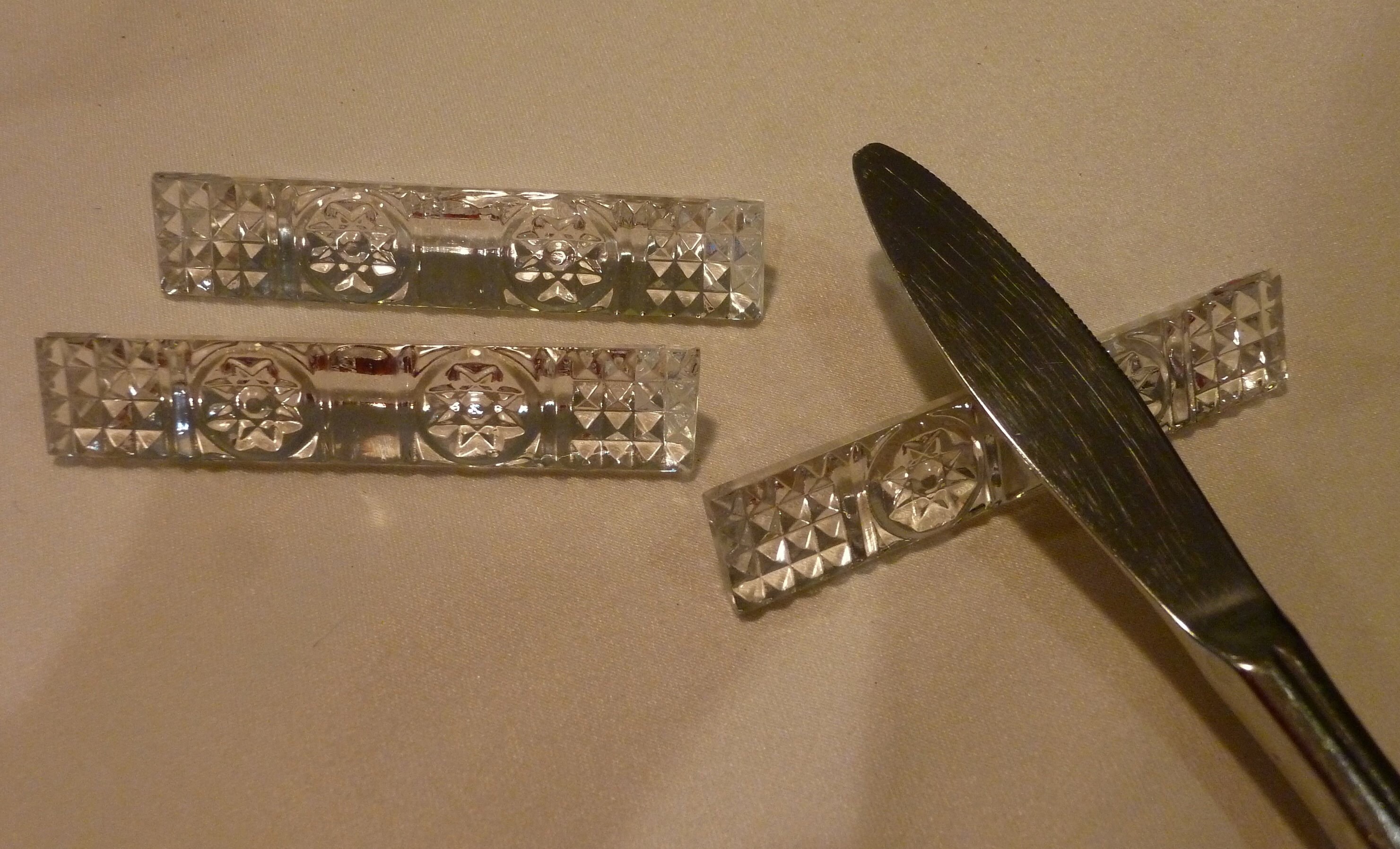 Vintage Knife Rest 3 Decorative Glass Period Cut Crystal | Etsy