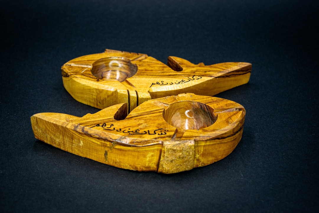 Set of 2 Handmade Wooden Ashtrays Tunisian Ashtrays Cigarette - Etsy