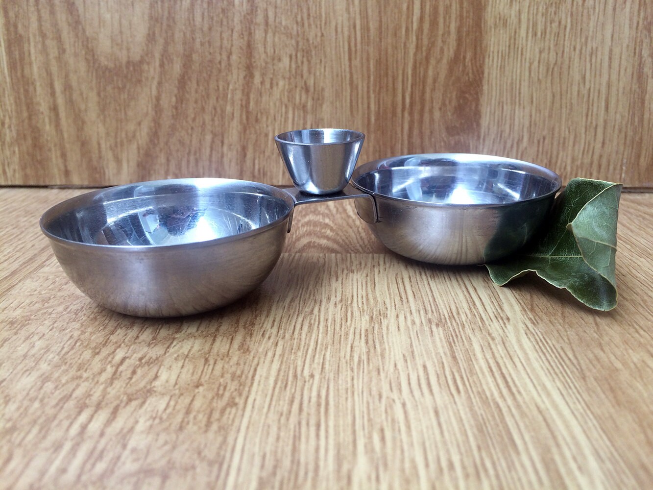 Vintage Saltern Metal Saltworks Salt and Pepper Holder Stainless Steel ...