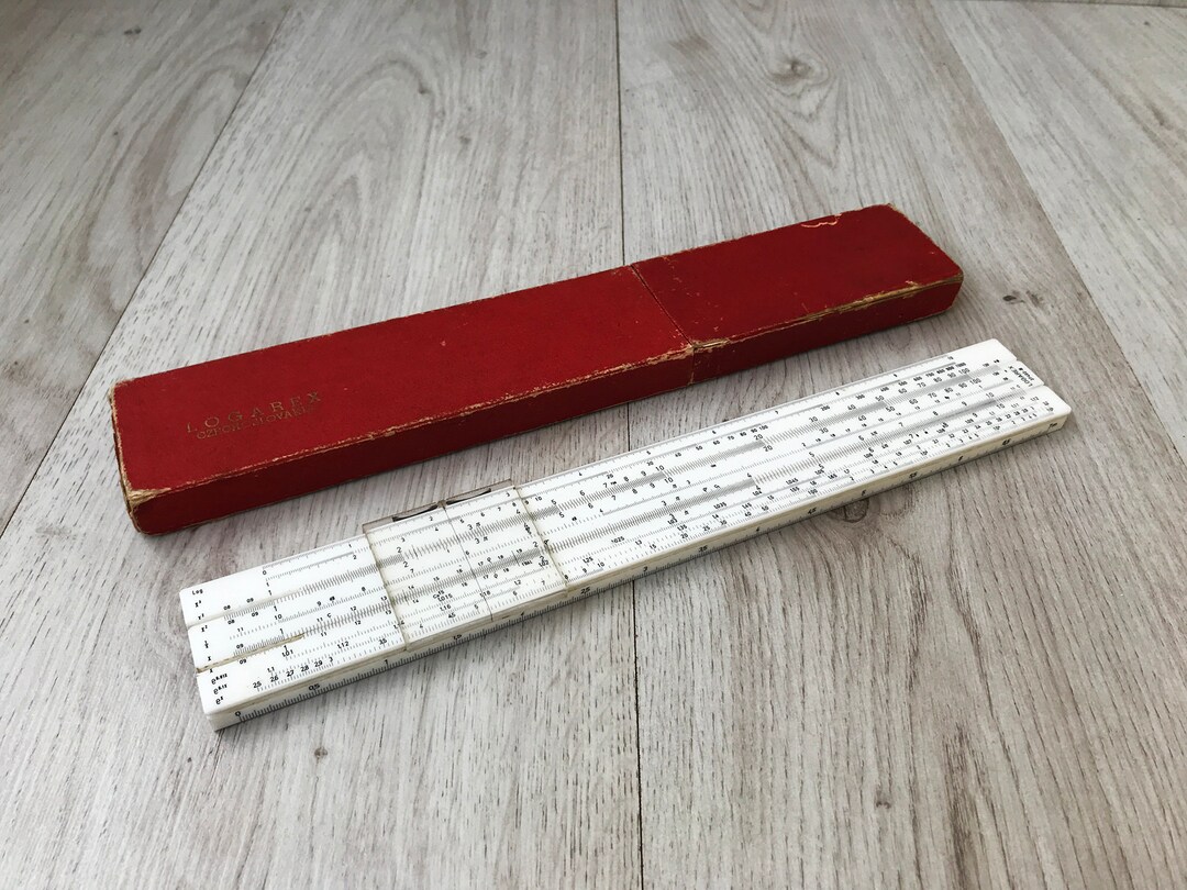 Vintage Ruler Logarithmic Ruler Slide Ruler 1970s LOGAREX Retro Ruler ...