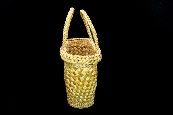 Vintage straw bag Messenger bag Shopping basket Wicke… - Gem