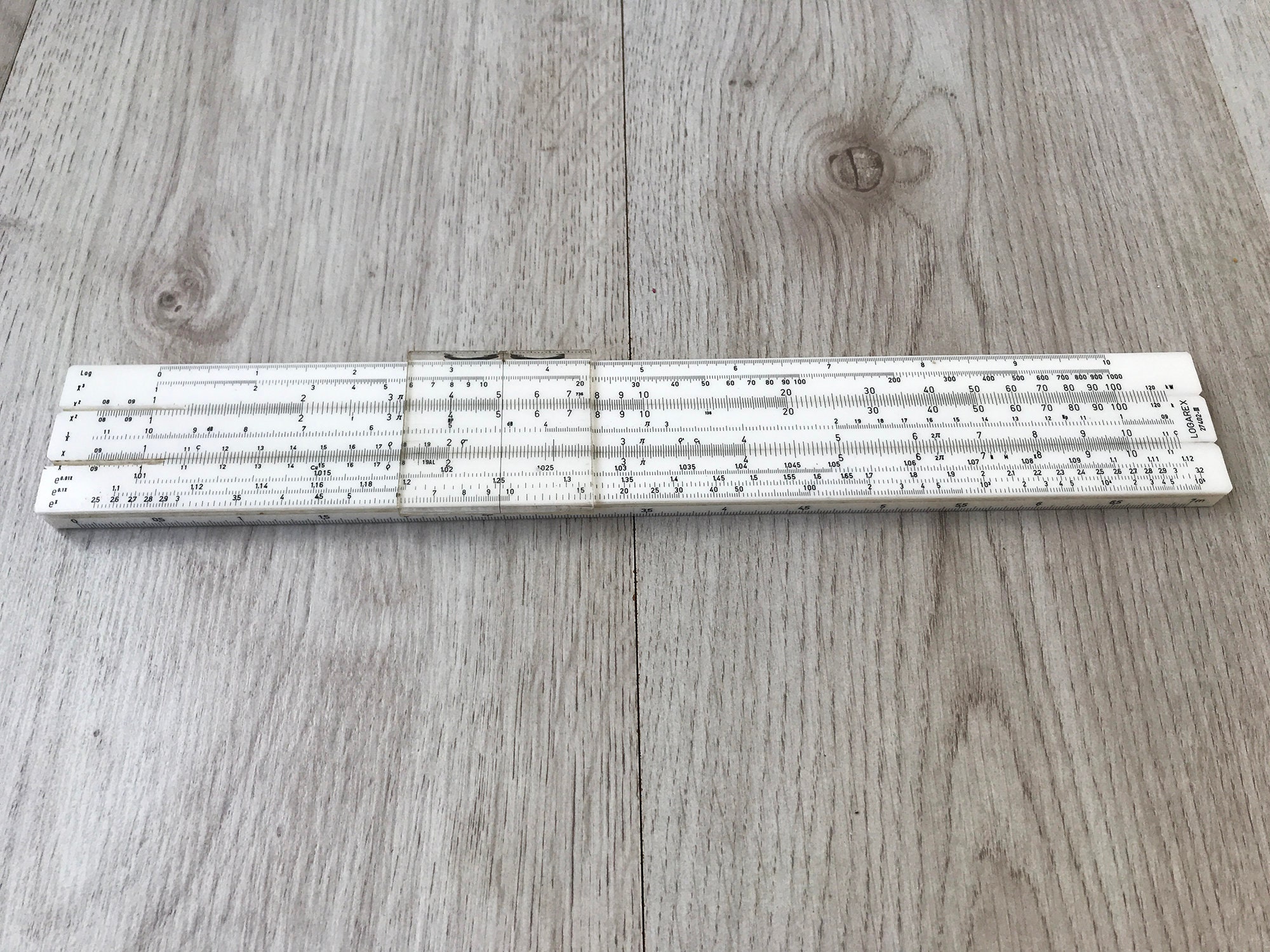 Vintage Ruler Logarithmic Ruler Slide Ruler 1970s LOGAREX Retro Ruler ...