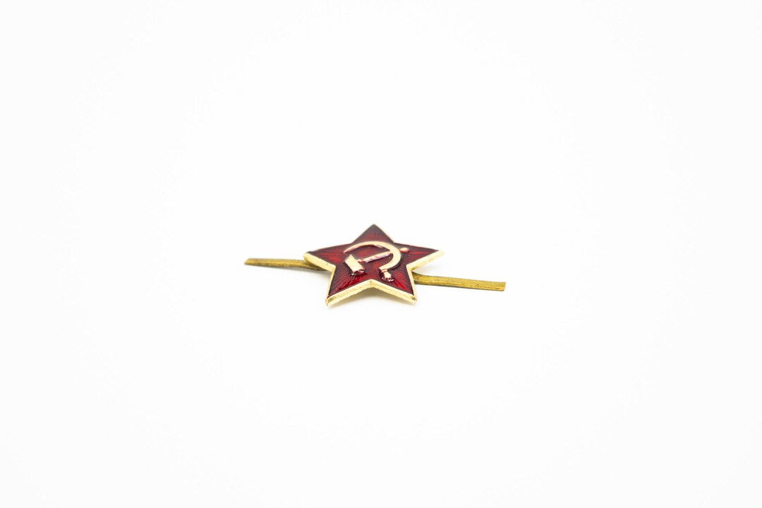 Vintage Red Star Pin Soviet Pin USSR Star Cap Badge Hat Cockade ...