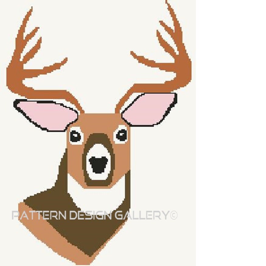 Deer Graphgan Afghan Crochet Pattern Deer Graph Chart Afghan Crochet ...