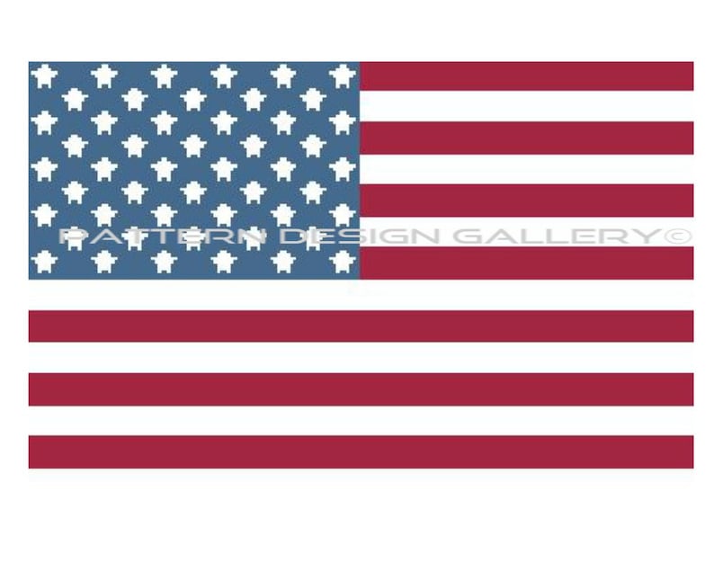 American Flag Graph Crochet Pattern Graph and Written Afghan Crochet ...