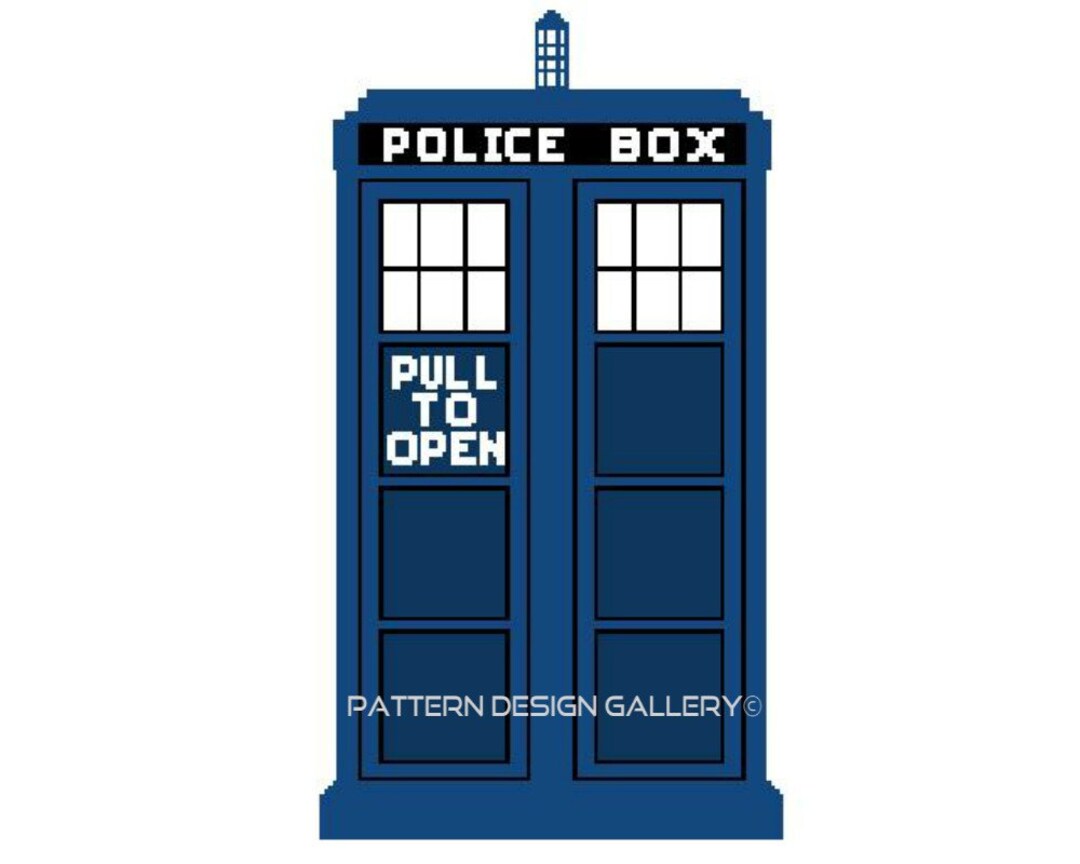 Tardis Police Call Box Graph Crochet Pattern Police Box Crochet Graph ...