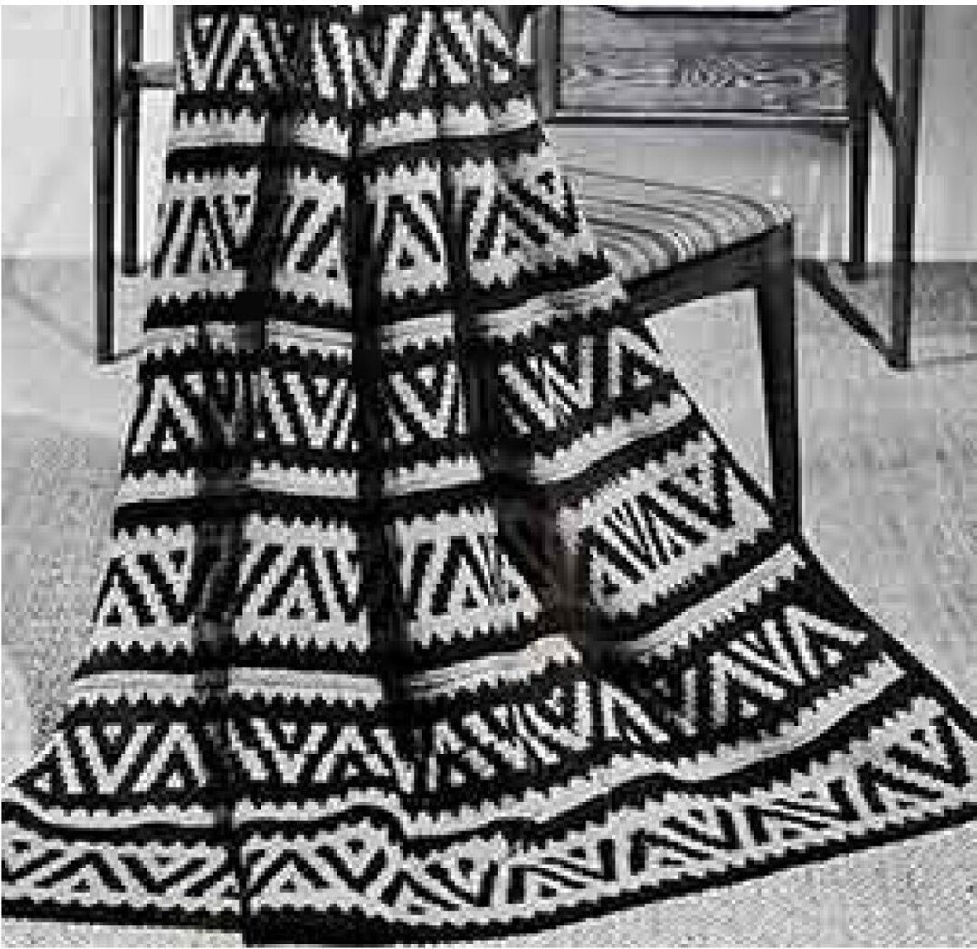 Fair Isle Aztec Afghan Knitting Pattern Southwestern Afghan Knitting ...