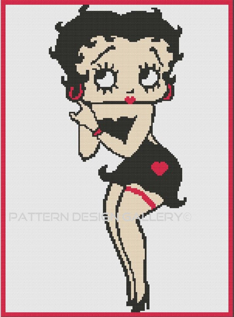 Betty Boop Graph Crochet Pattern Graph and Written Afghan Crochet ...