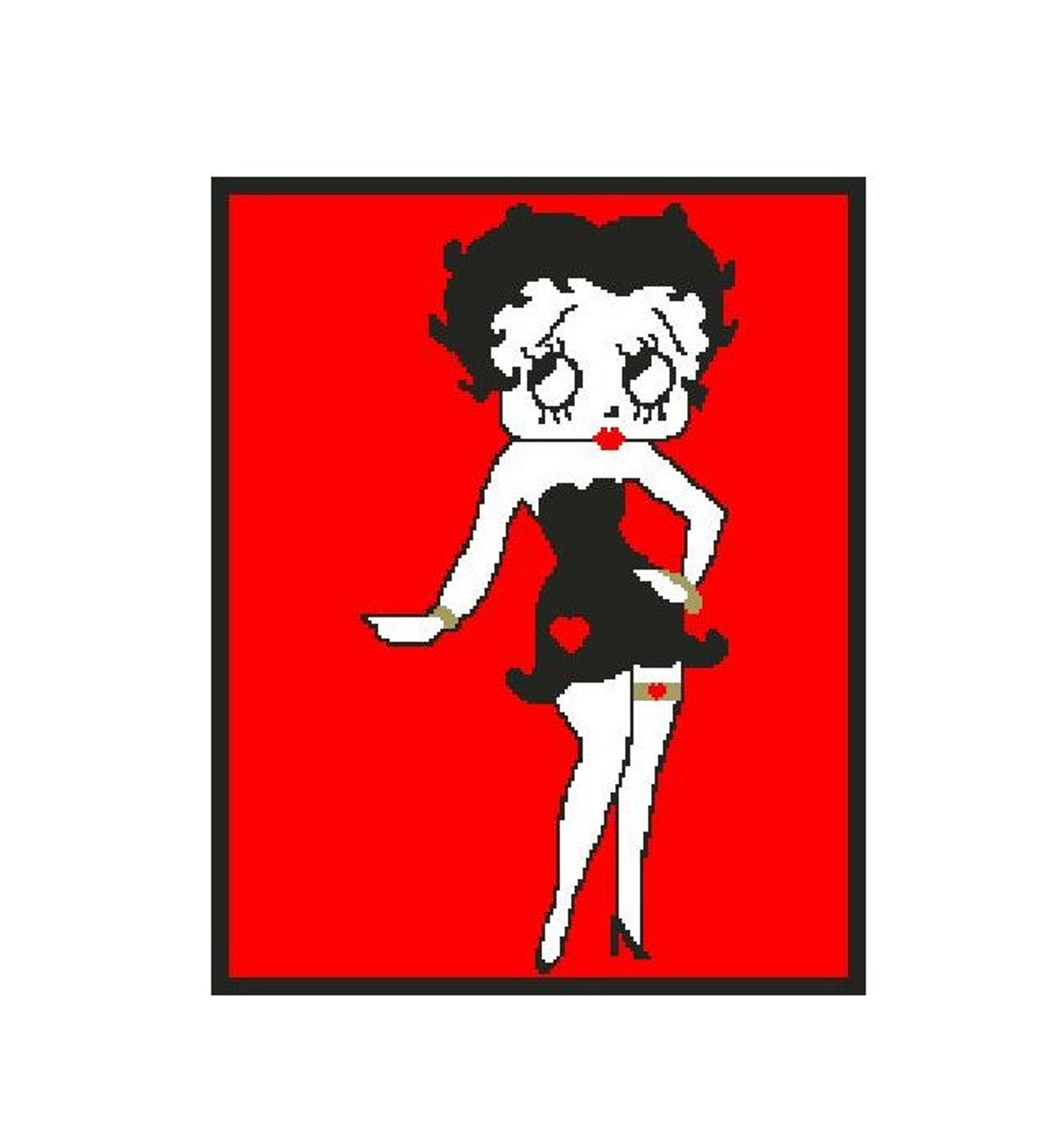 Betty Boop Crochet Graph Blanket Pattern With Written Text and Color ...