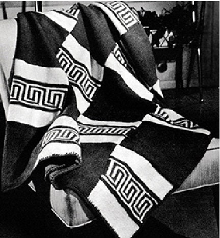 Greek Key Afghan Knitting Pattern Vintage Greek Key Afghan - Etsy