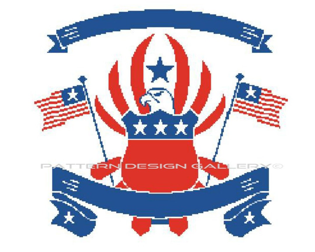 Eagle American Flag Graphgan Crochet Pattern Graph and Written Afghan ...