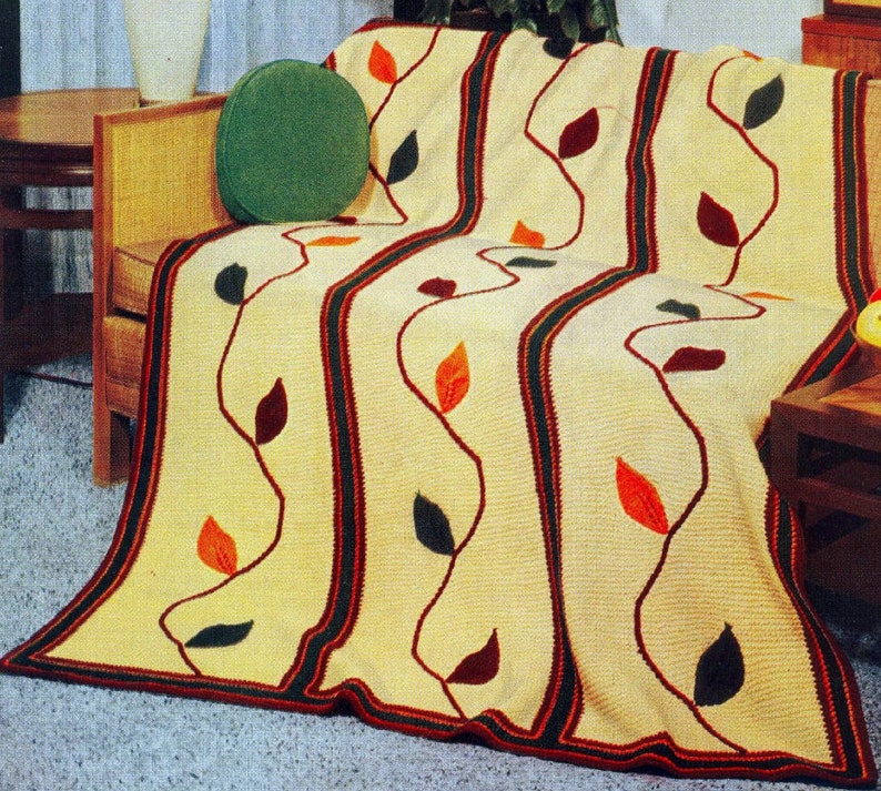 Fall Leaves Afghan Knitting Pattern Autumn Leaf Panel Afghan - Etsy