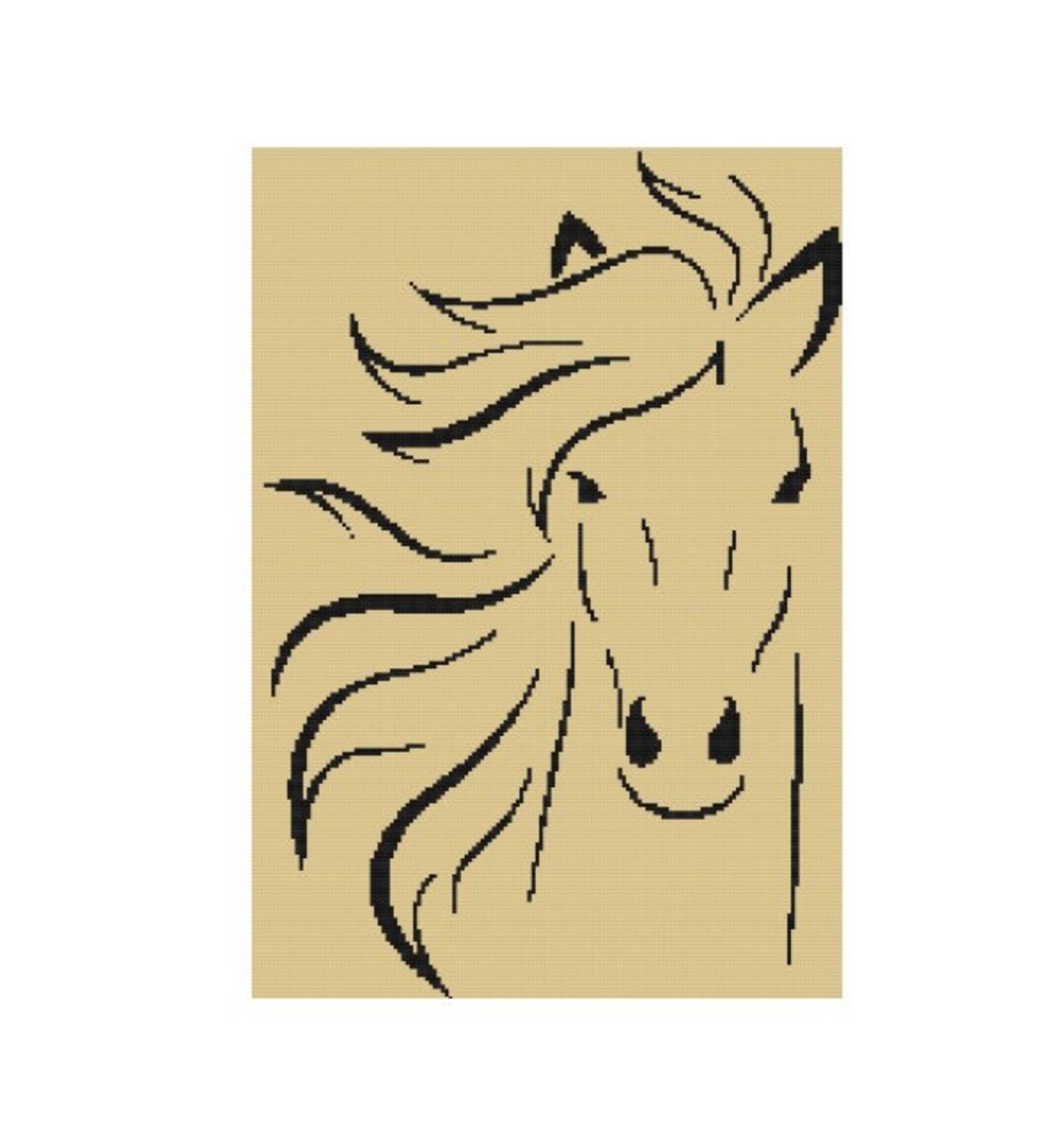 Crochet Horse Graph Afghan Pattern Horse Head Graphgan Pattern PDF ...