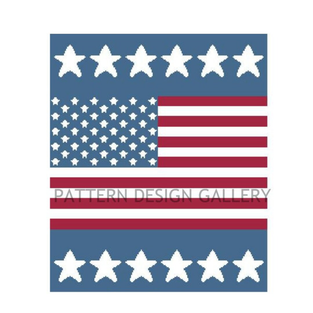 American Flag Graph Crochet Pattern Graph and Written Flag Afghan ...