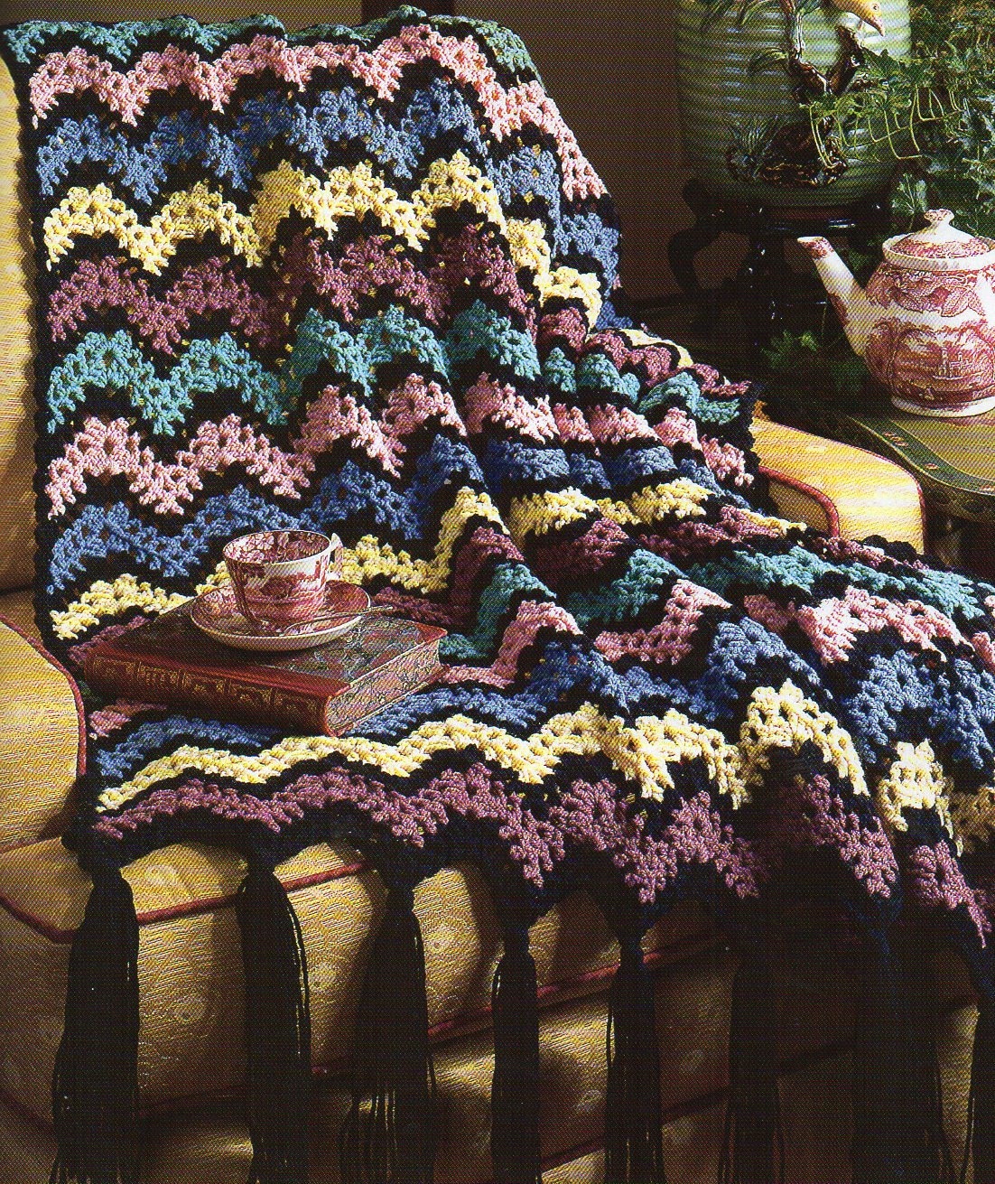 Ripple Wavy Afghan Crochet Pattern Vintage Wave Ripple Afghan Crochet ...