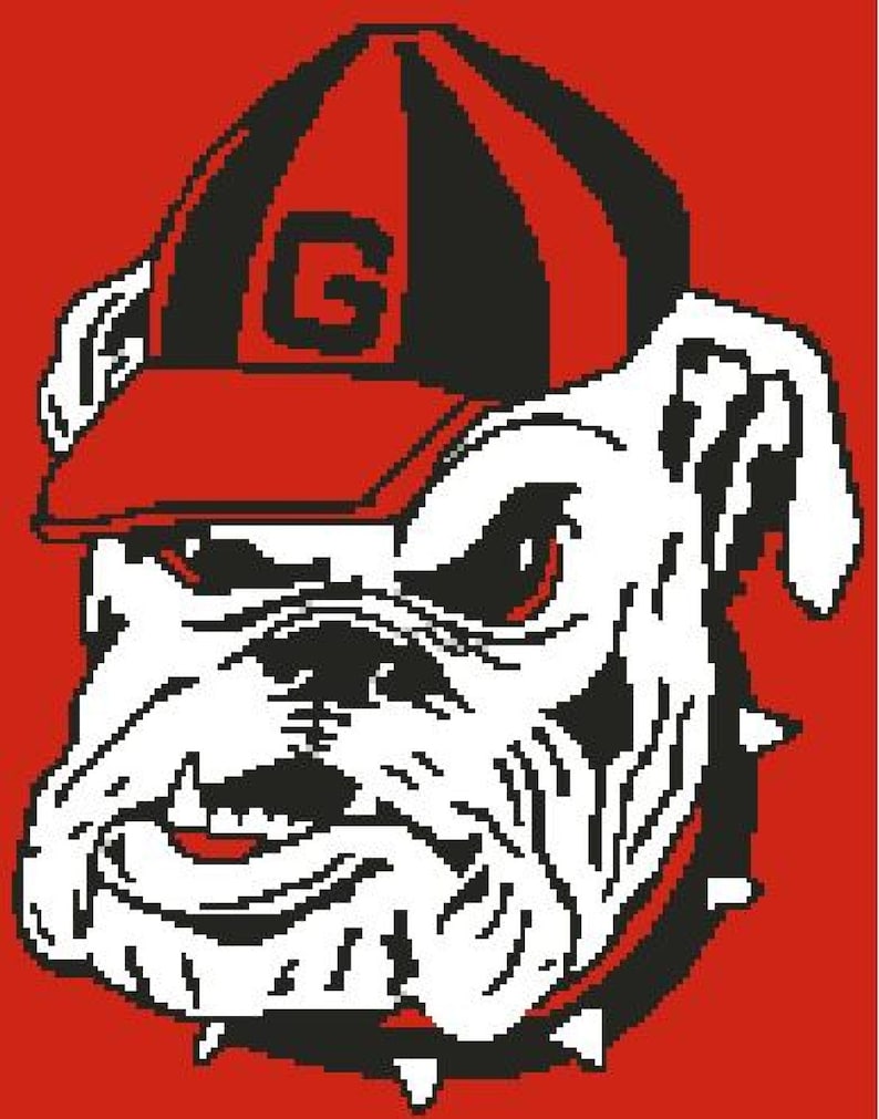 G Dog Bulldog Graph Afghan Crochet Pattern Text Instructions and Graphs ...