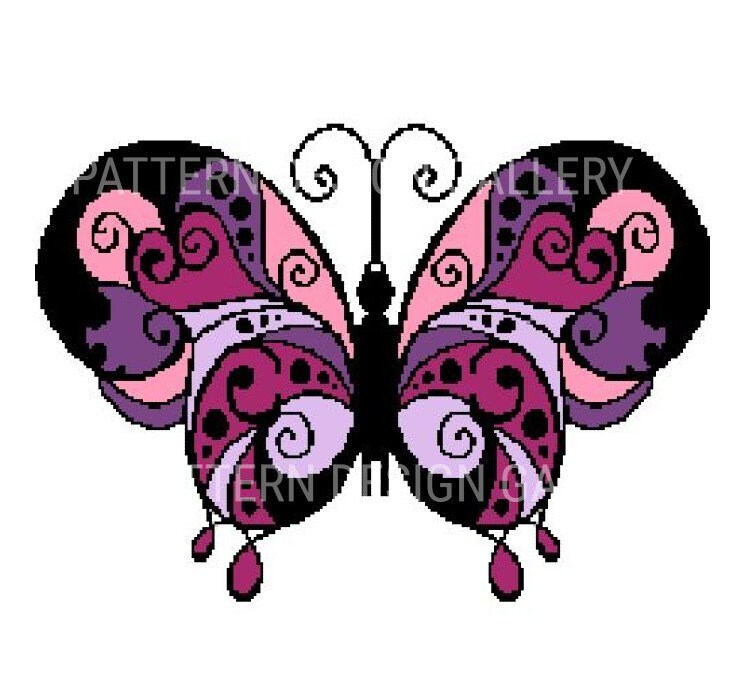 Butterfly Graph Afghan Crochet Pattern Butterfly Graphgan - Etsy