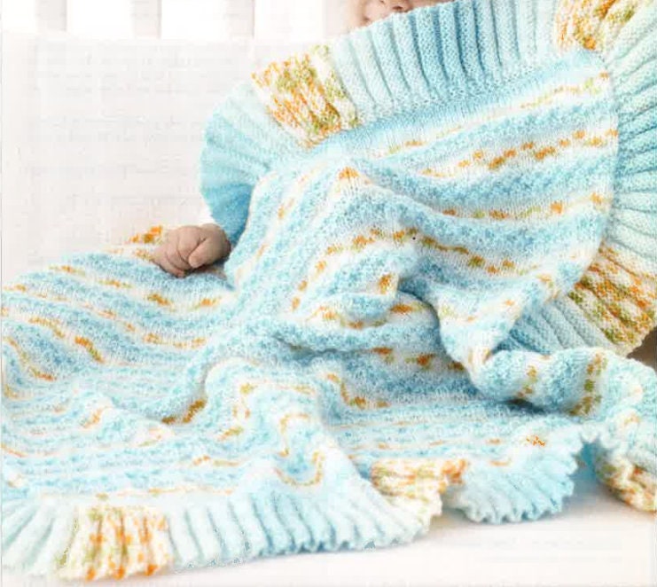 Jacquard Ruffle Afghan Knitting Pattern Ruffle Border Afghan Knitting ...