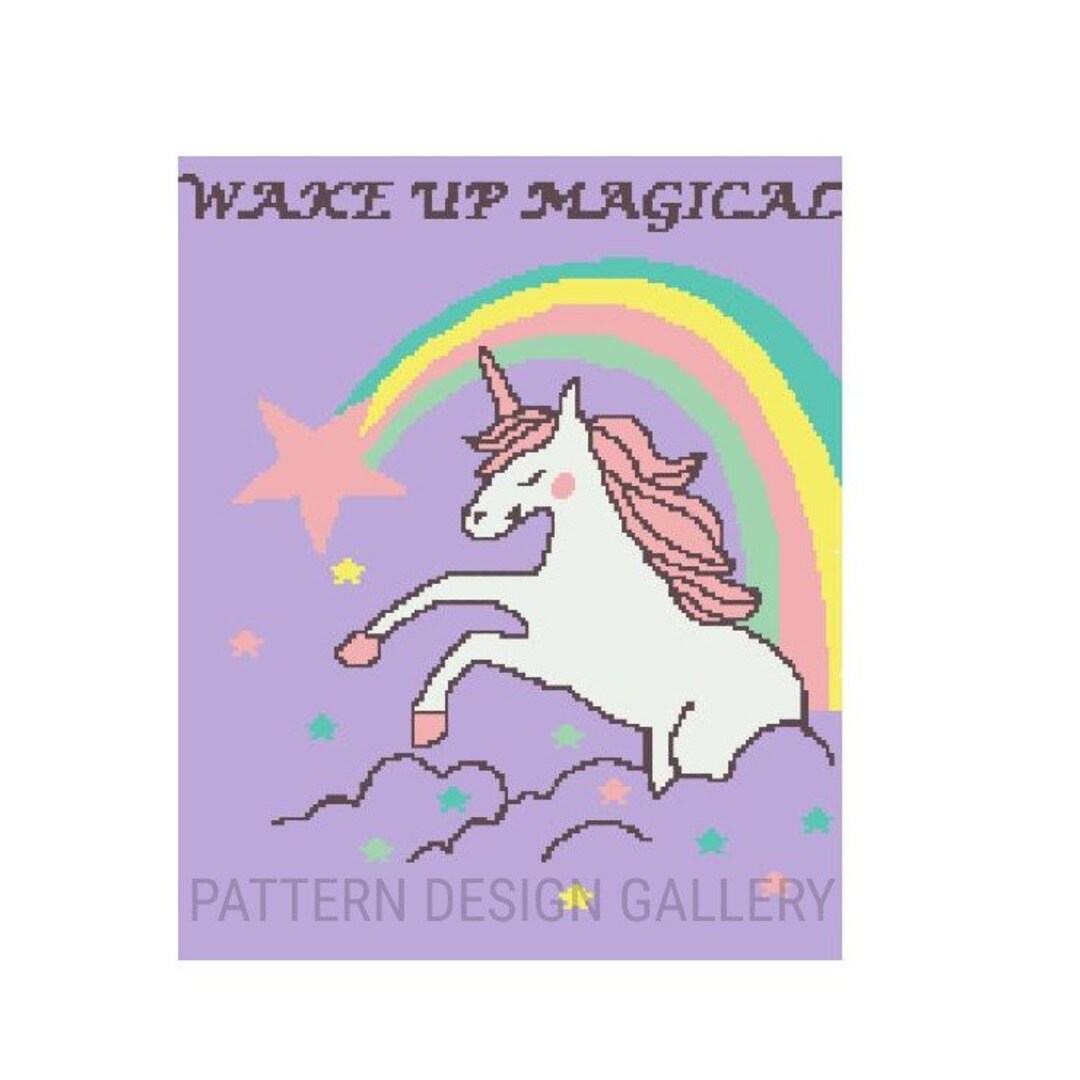 Unicorn Rainbow Graph Crochet Pattern Rainbow Unicorn Graphgan Afghan ...