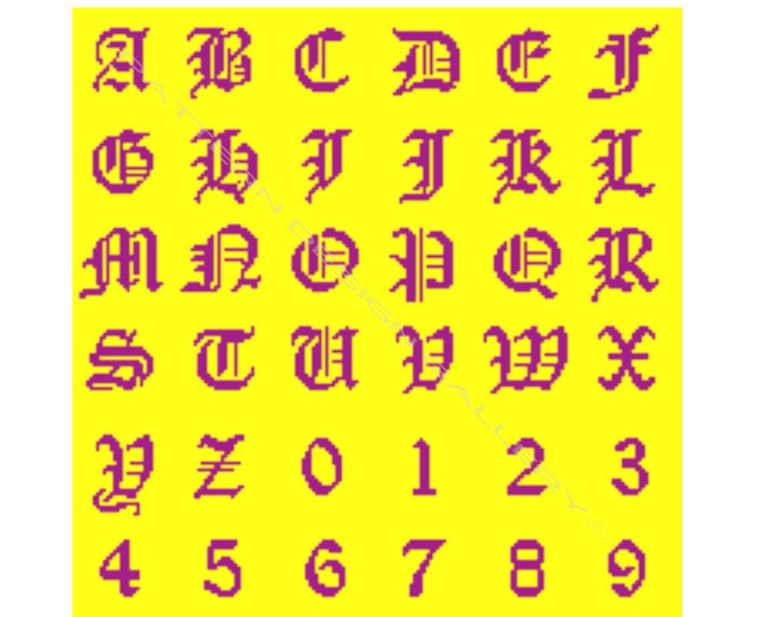 Numbers and Letters Alphabet Graph Crochet Pattern ABC Graph and ...