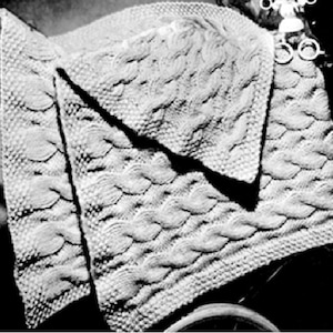 Reversible Cable Afghan Knitting Pattern Vintage Reverse Cable Afghan Knitting Pattern PDF ...