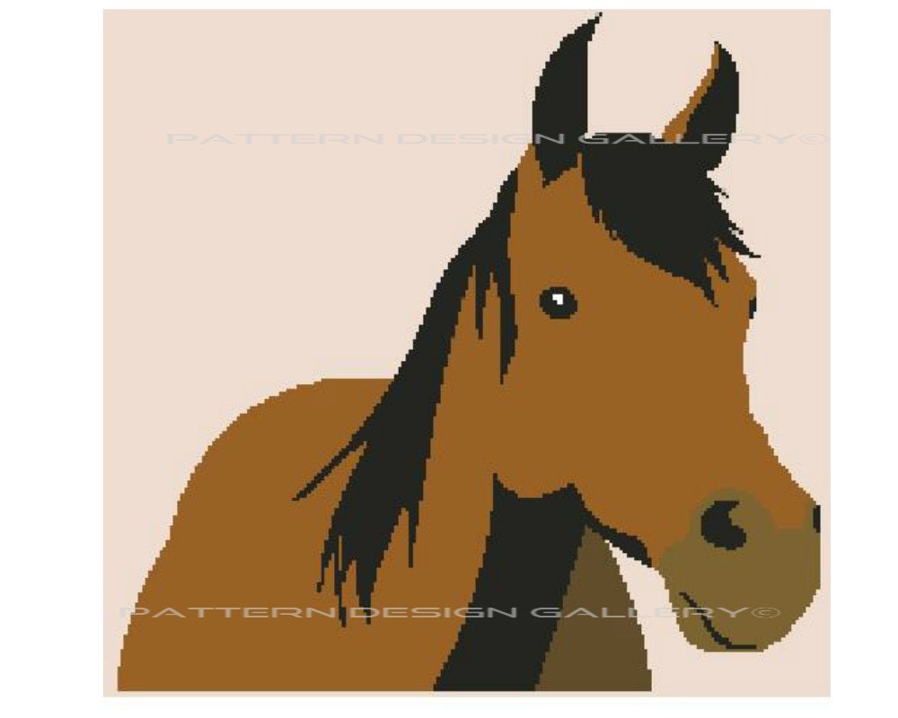 Horse Graph Afghan Crochet Pattern Horse Horseshoe Crochet Graphgan ...