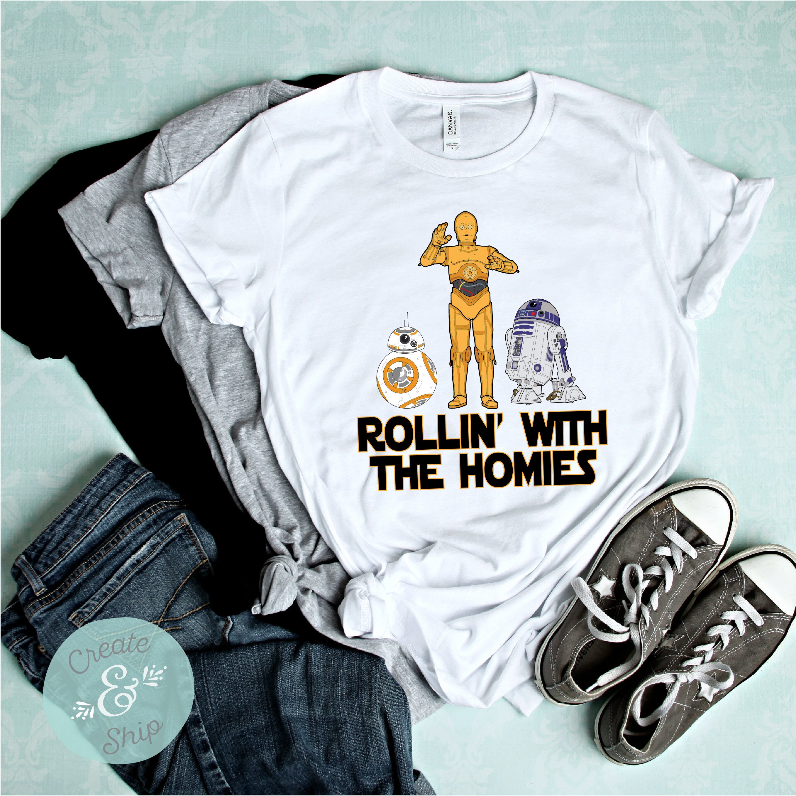 Rollin With the Homies Star Wars Shirt R2D2 Shirt Star Wars - Etsy