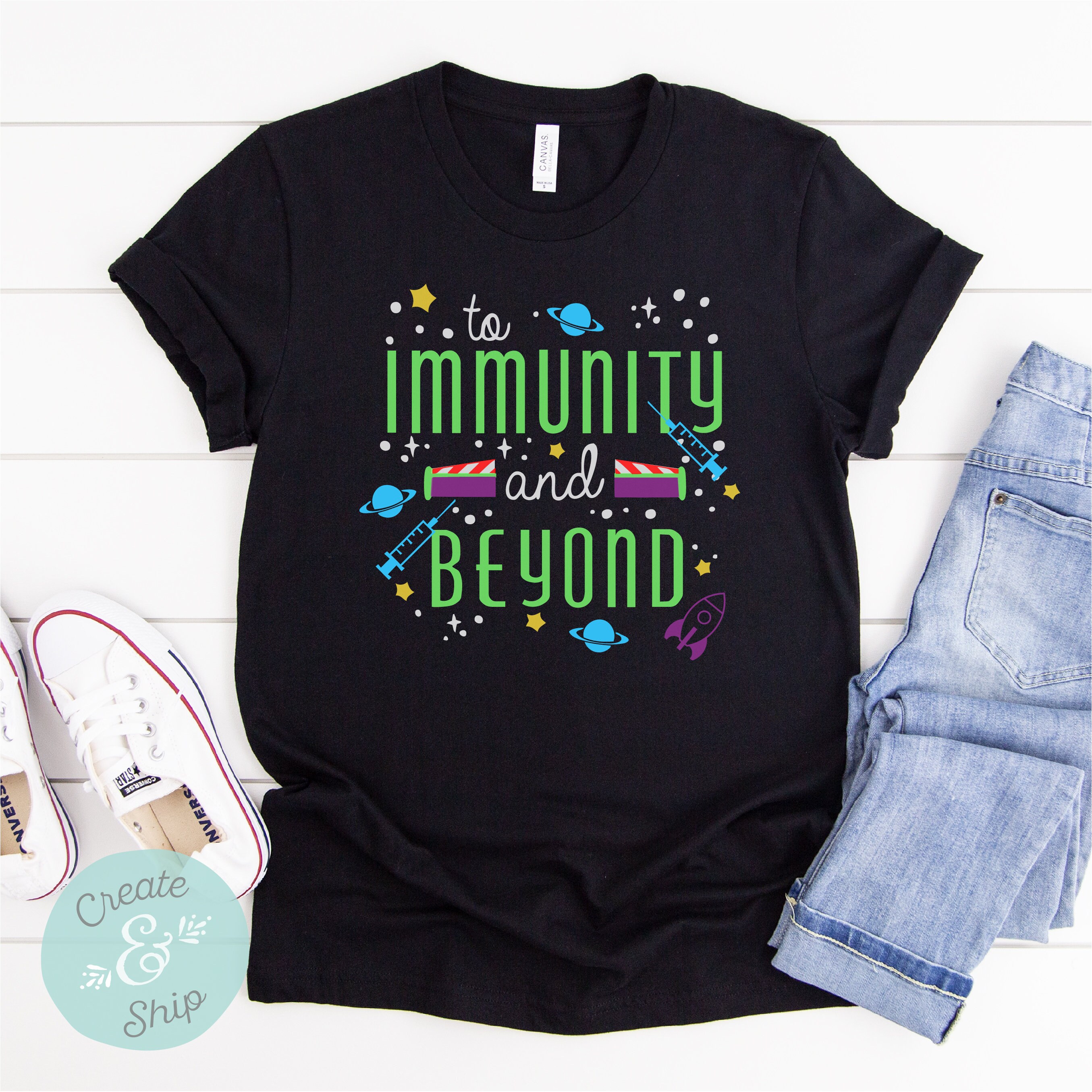 To IMMUNITY and Beyond Shirt, Disney Vaccination Shirt, Toy Story Shirt ...