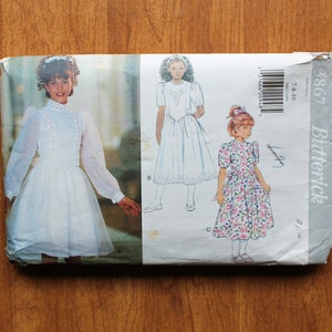 Butterick 3867 Princess Seam Dress Girls Dress Party 90s Vintage Sewing ...