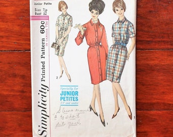 Simplicity 7168 Shirt Dress 60s Vintage - Etsy