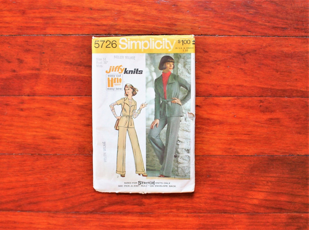 Simplicity 5726 - Jacket - Wide Leg Pants - Stretch Knits - 70s Vintage ...