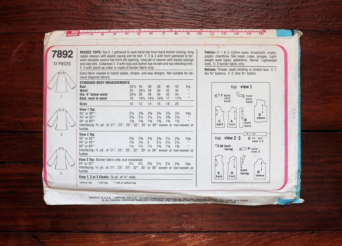 Simplicity 7892 Boho Belted Tunic 70s Vintage Sewing - Etsy