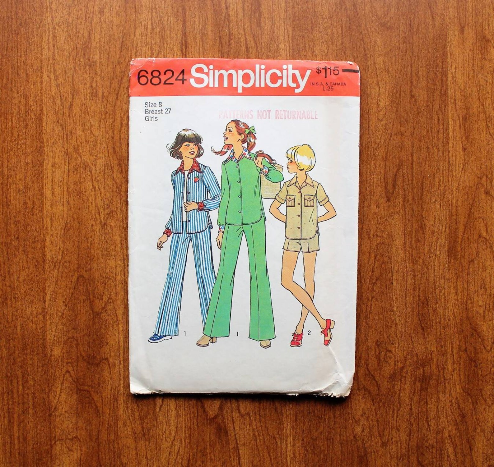 Simplicity 6824 Girls Shorts Wide Leg Pants Shirt UNCUT 70s Vintage ...