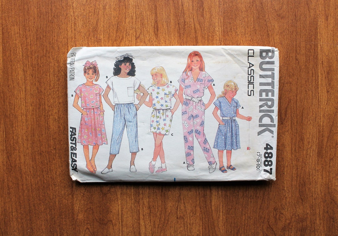 Butterick 4887 Girls Skirt Capris Crop Top Fast and - Etsy