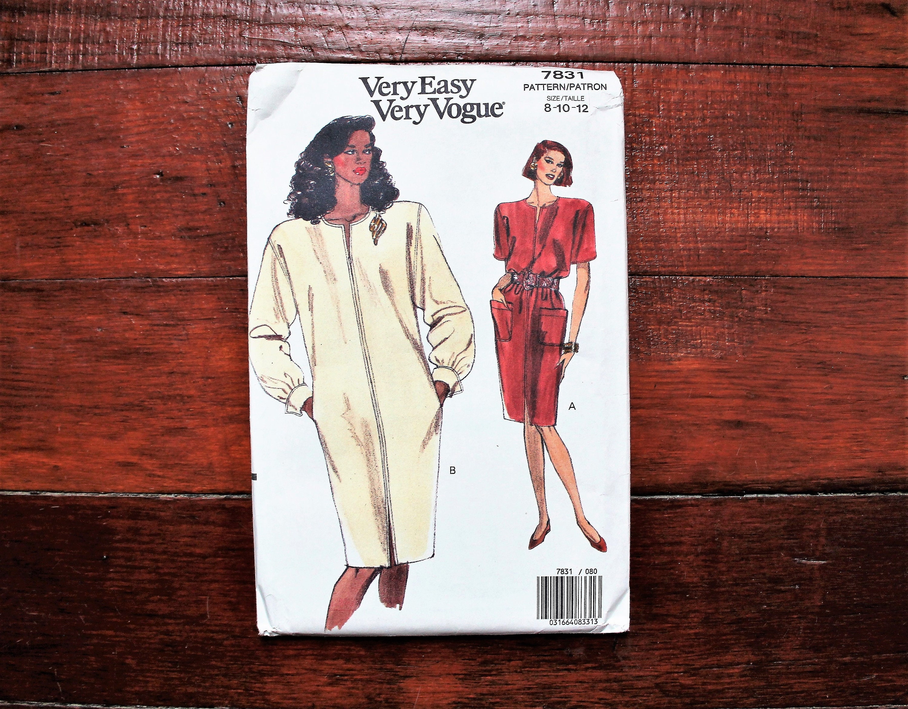 Vogue 7831 Loose Fitting Dress Easy UNCUT 90s Vintage Sewing Pattern - Etsy