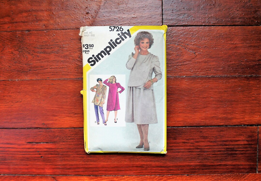 Simplicity 5726 - Draped Dress - 80s Vintage Sewing Pattern - Etsy