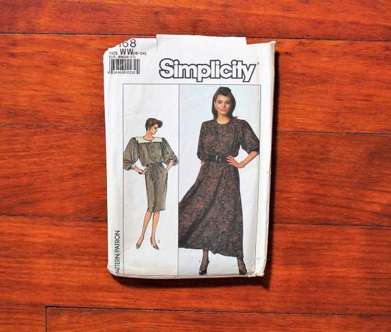 Simplicity 8168 Secretary Dress 80s Vintage Sewing Pattern - Etsy