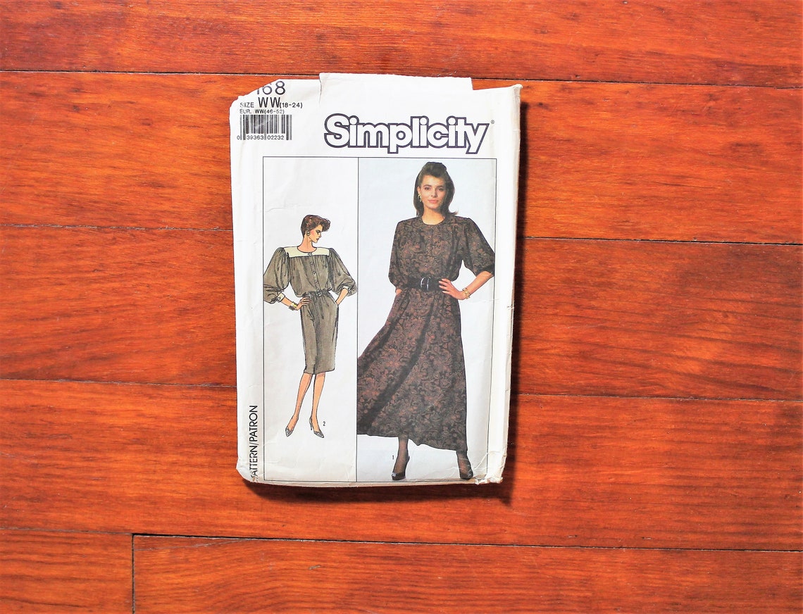 Simplicity 8168 Secretary Dress 80s Vintage Sewing Pattern - Etsy
