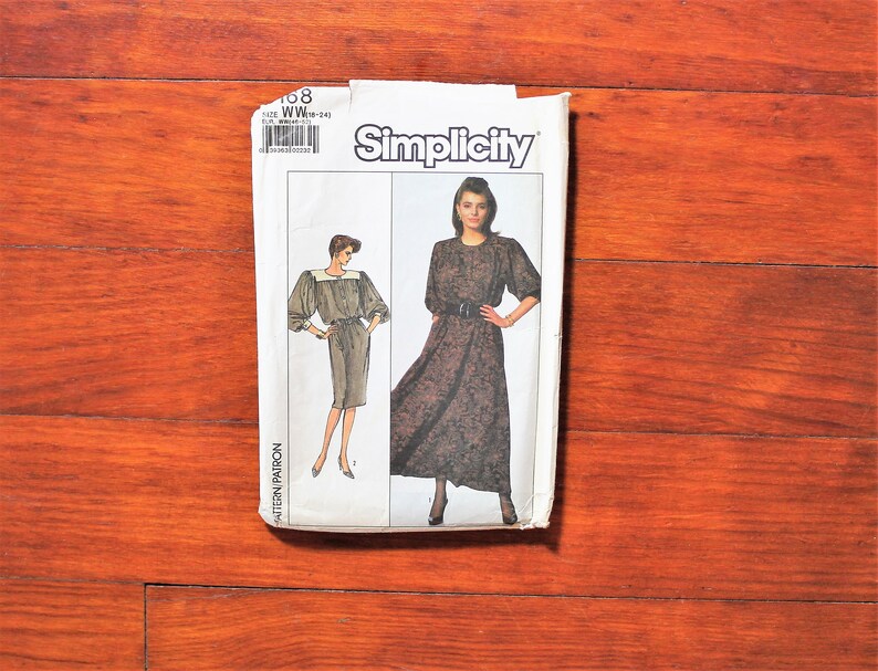 Simplicity 8168 Secretary Dress 80s Vintage Sewing Pattern - Etsy