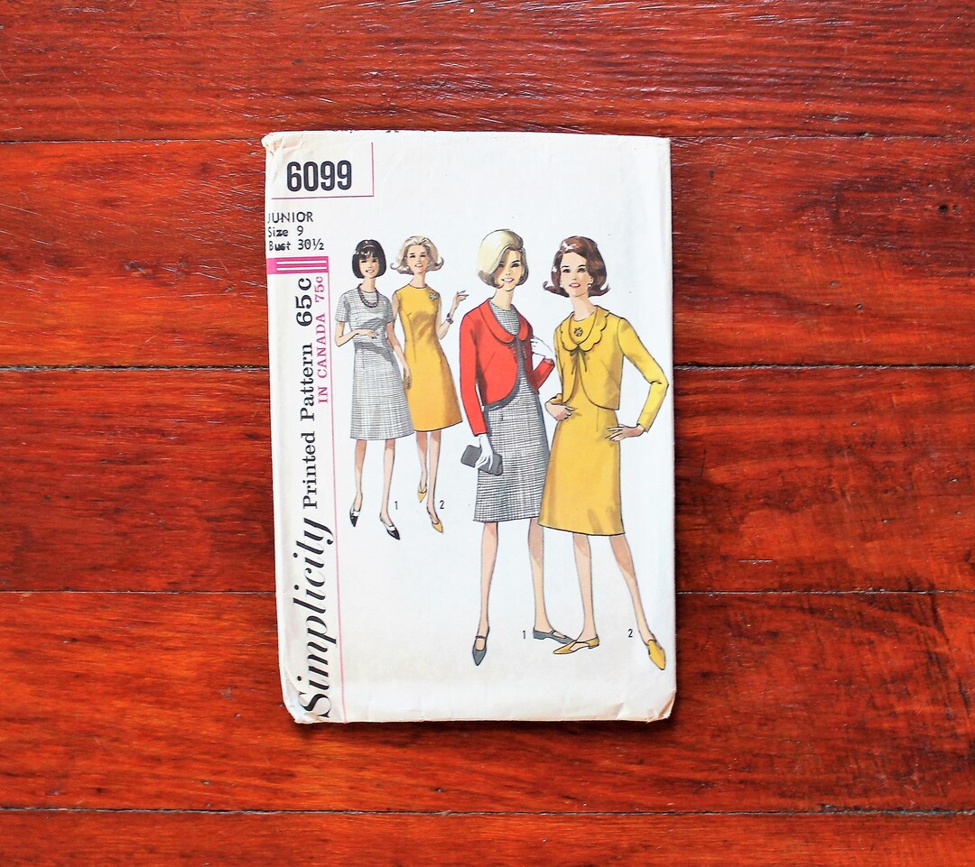 Simplicity 6099 - Sheath Dress - Jacket - 60s Vintage Sewing Pattern - Etsy