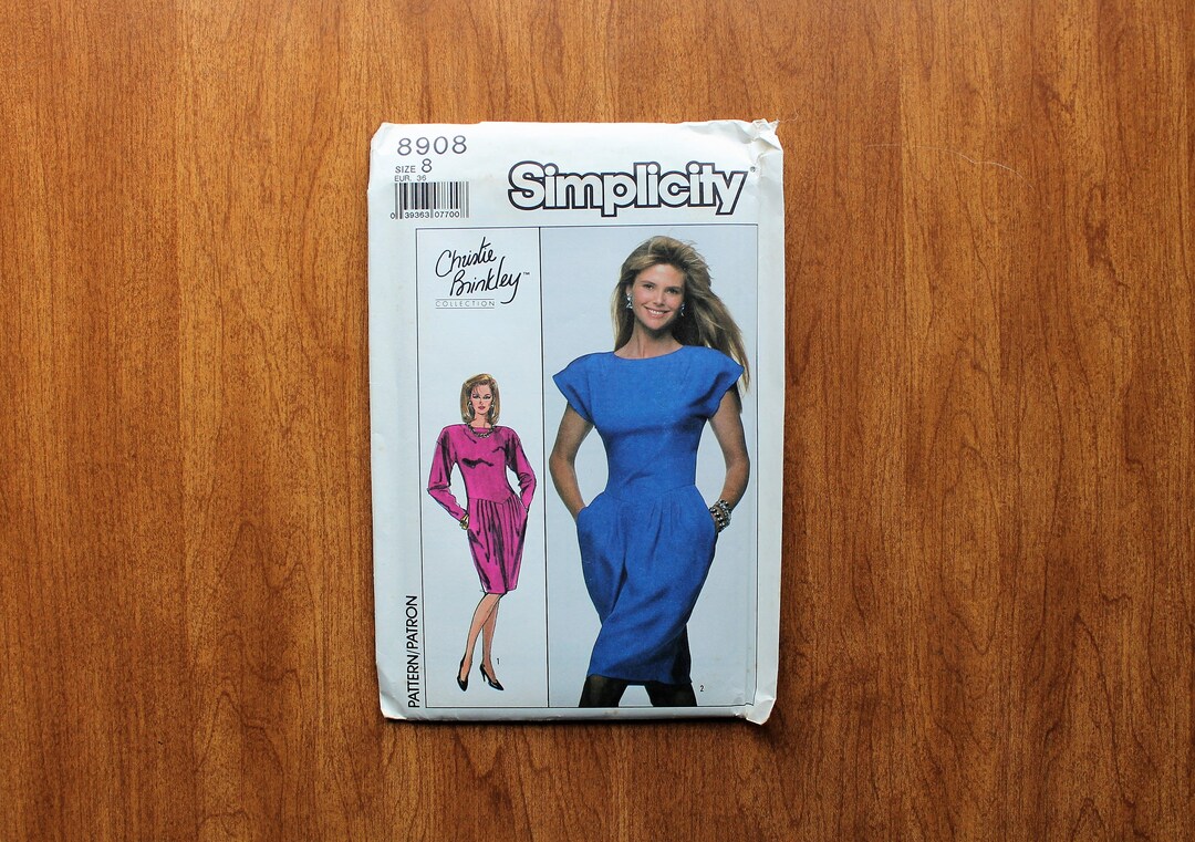 Simplicity 8908 - Fitted Dress - Cap Sleeve - Christie Brinkley - UNCUT ...