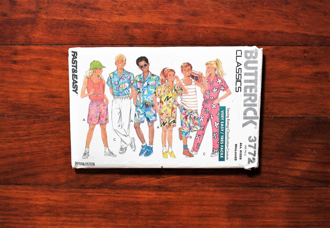 Butterick 3772 - Shorts enfants - Tank - Pantalon - Unisexe - non coupé ...
