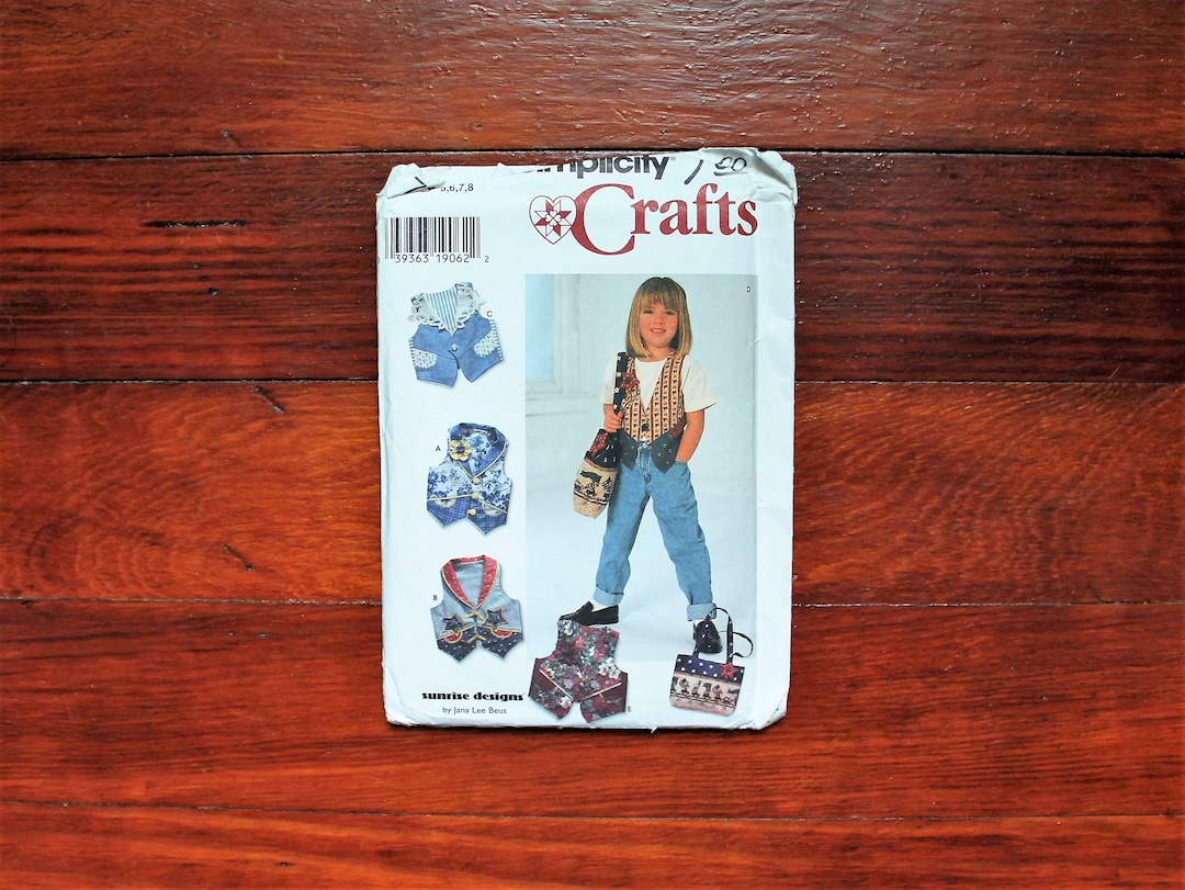 Simplicity 7147 - Childs Vest - Bag - UNCUT - 90s Vintage Sewing ...