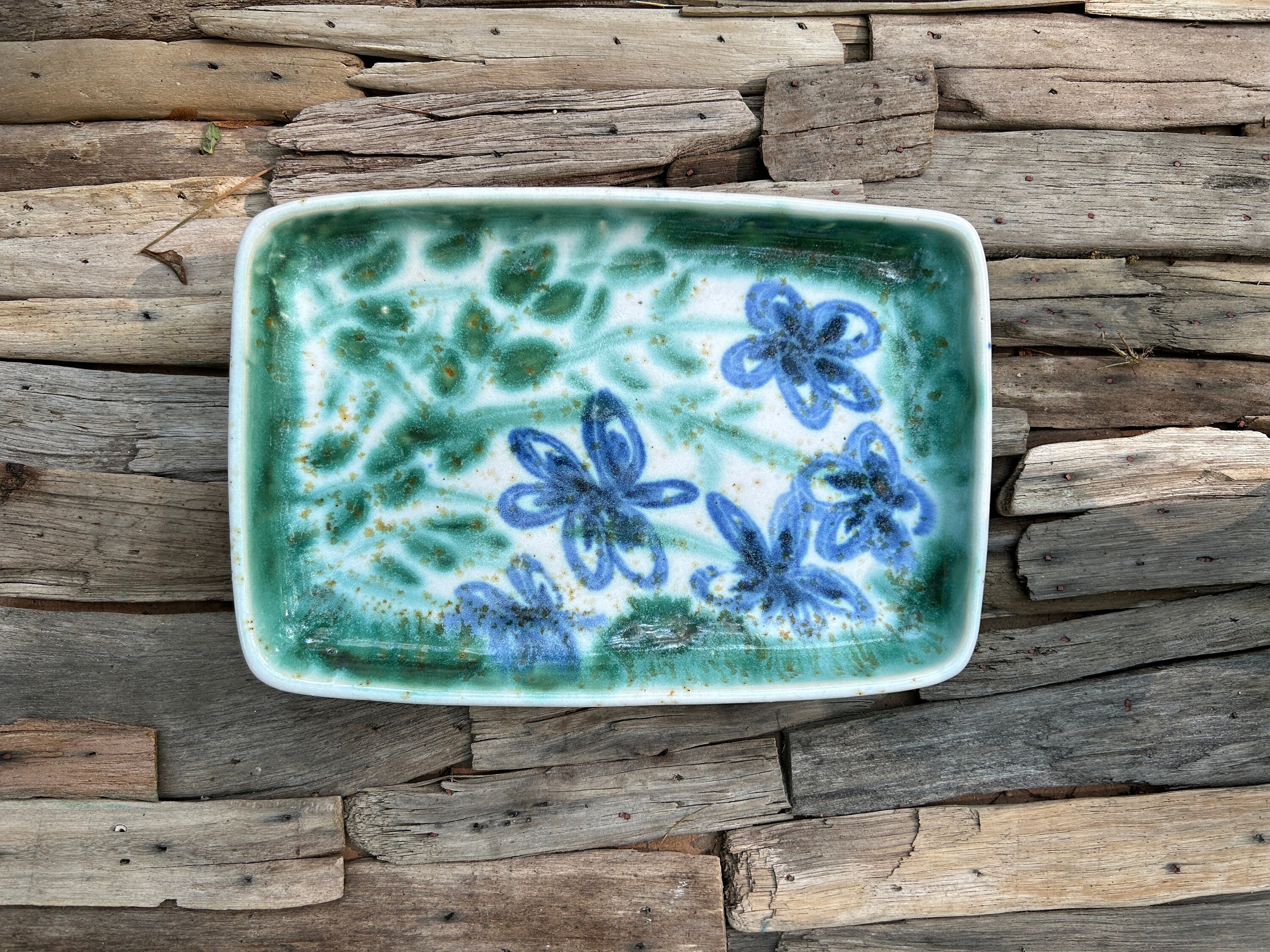 Andersen Designs Pottery Sandwich Tray in Floral Pattern - Etsy